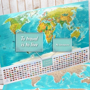 Scratch off Map of the World Map Poster Wall Art Push Pin Travel Map ...
