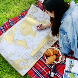 Scratch off Travel Map of the World Poster With Push Pins - Perfect ...