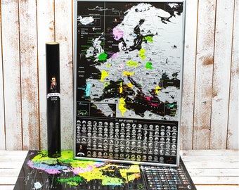 Scratch off Europe Map Poster Europe Travel Map With Push Pins Europe ...