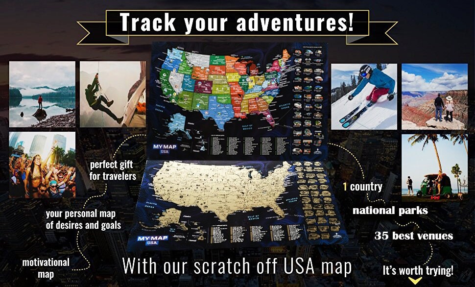 Scratch off US Map - Patriotic USA Map - Black Travel Map, United ...