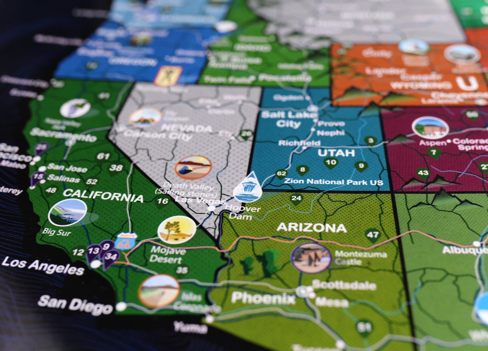 Detailed USA Push Pin Travel Map Colorful United States - Etsy