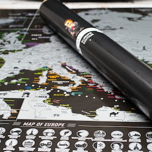 Scratch off Europe Map Poster Europe Travel Map With Push Pins Europe ...