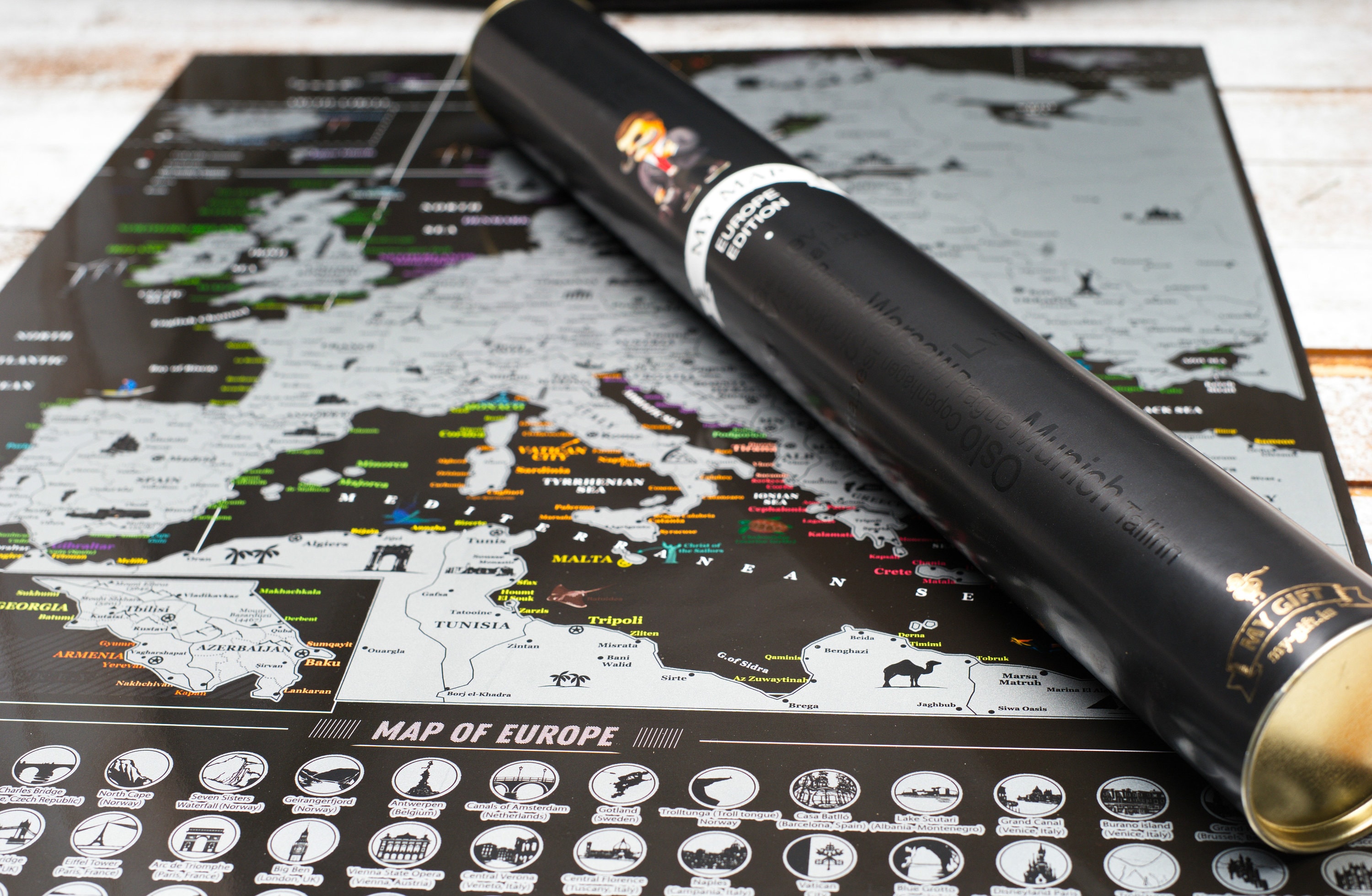 Scratch off Europe Map Poster Europe Travel Map With Push Pins Europe ...