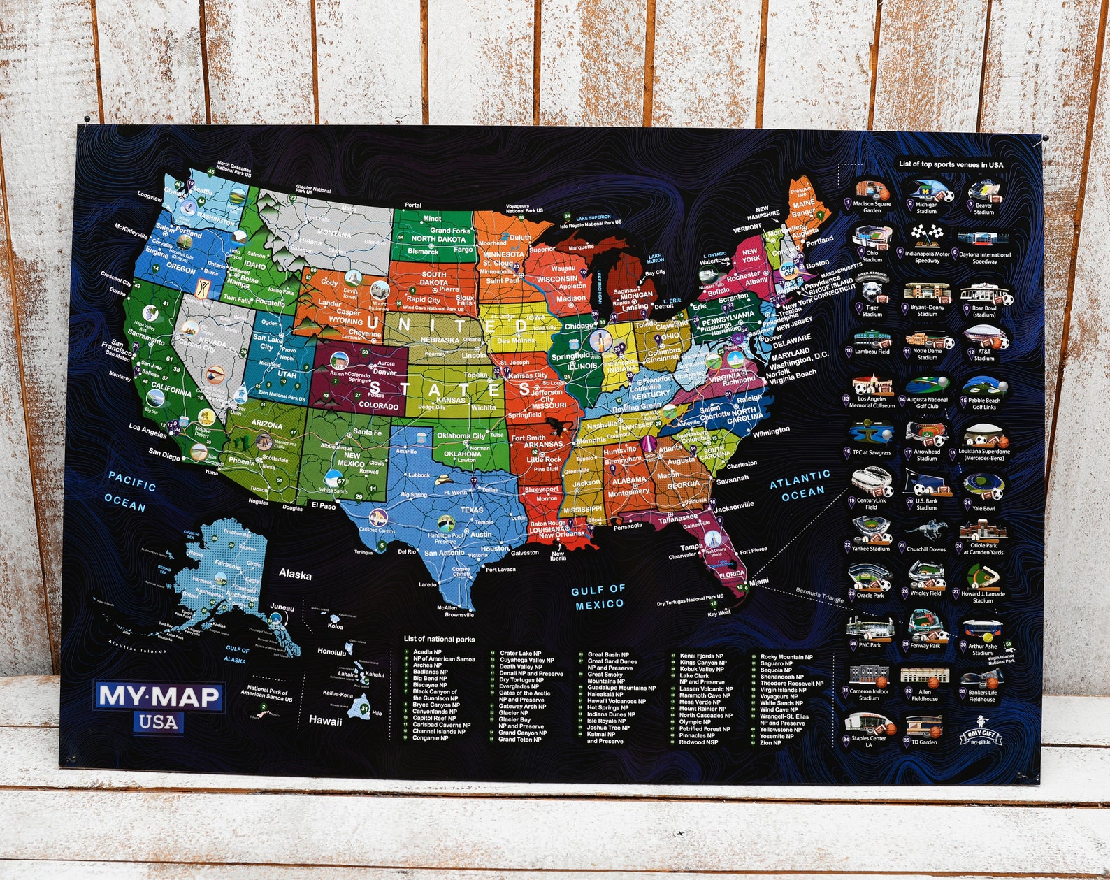 Scratch off Map United States Colorful Deluxe Black USA Map - Etsy
