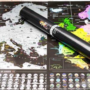 Scratch off Europe Map Poster Europe Travel Map With Push - Etsy