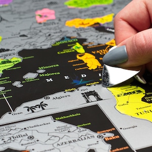 Scratch off Europe Map Poster - Europe Travel Map With Push Pins ...