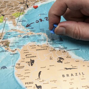 Scratch off Travel Map World Map Poster With Push Pins 34.6 X 25.2 Gift ...