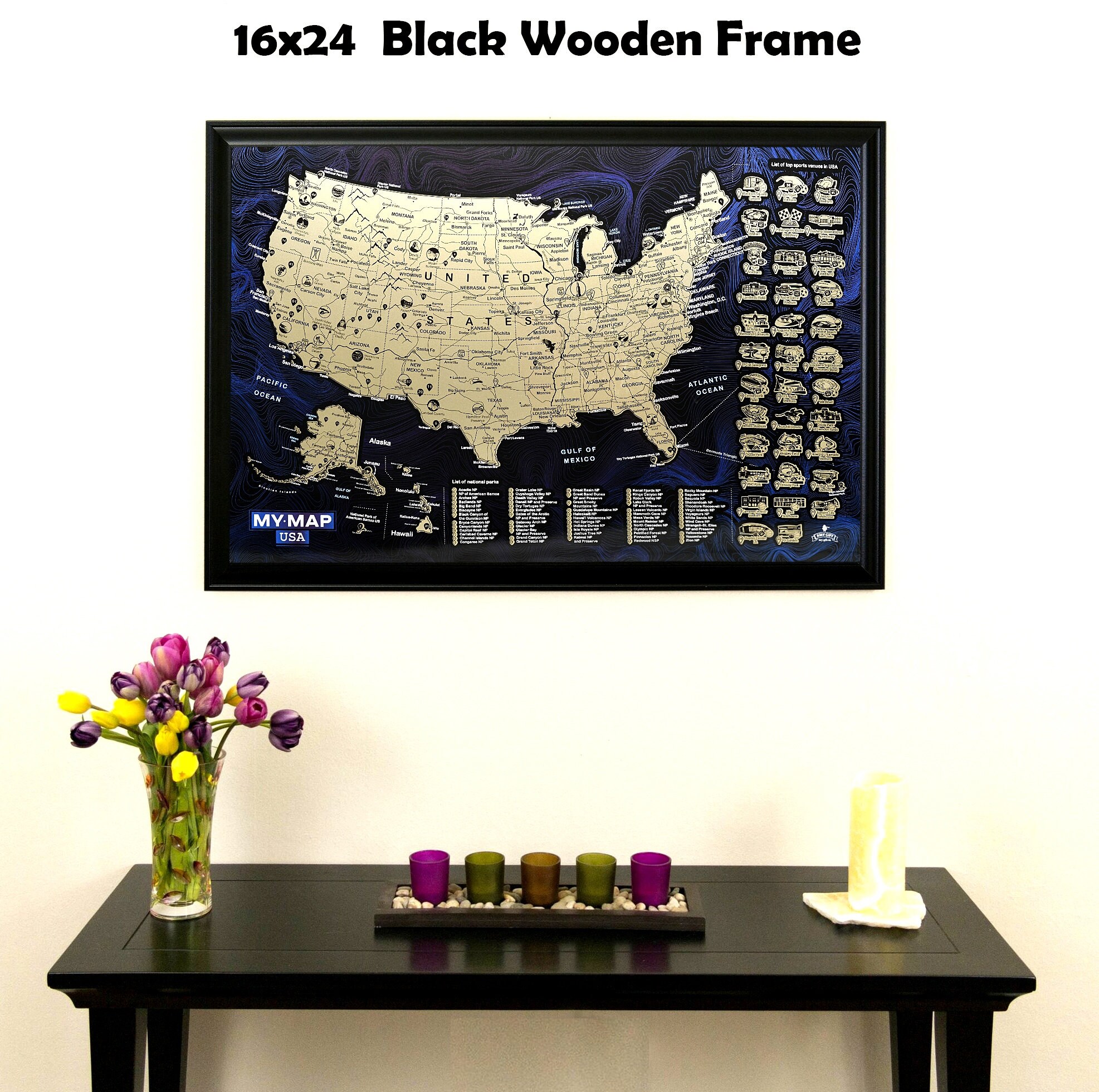 Scratch off US Map Patriotic USA Map Black Travel Map - Etsy