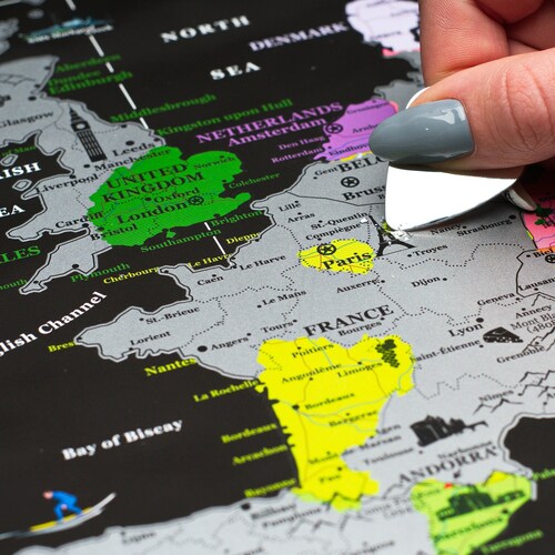 Scratch off Europe Map Poster Europe Travel Map With Push - Etsy
