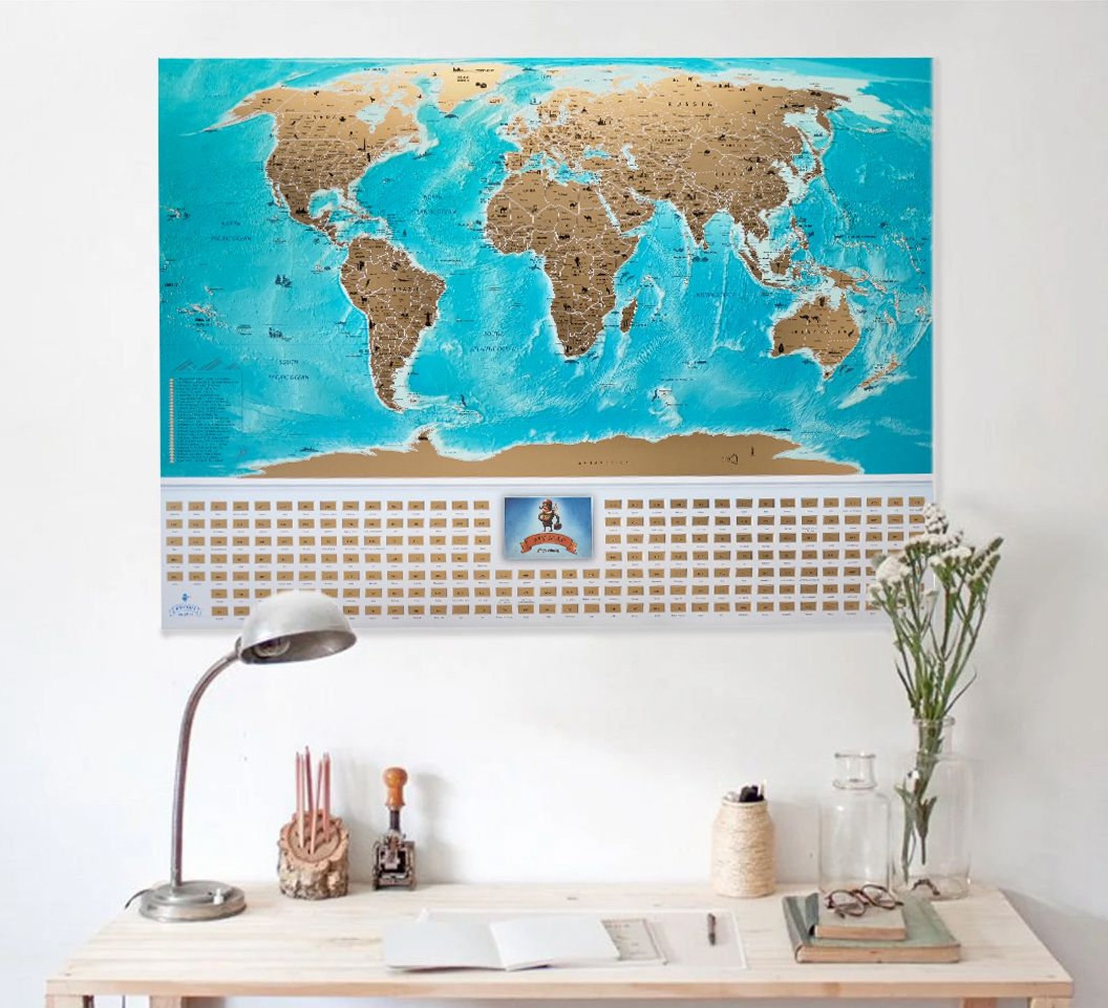 Scratch off Travel Map World Map Poster With Push Pins | Etsy