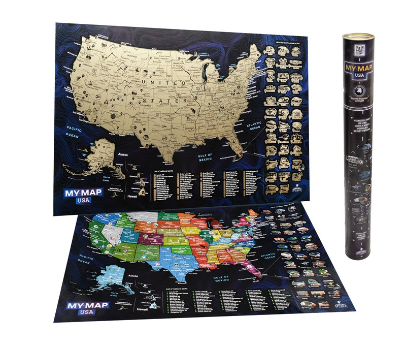 Scratch off Map USA US Map Scratch off Laminated Poster | Etsy
