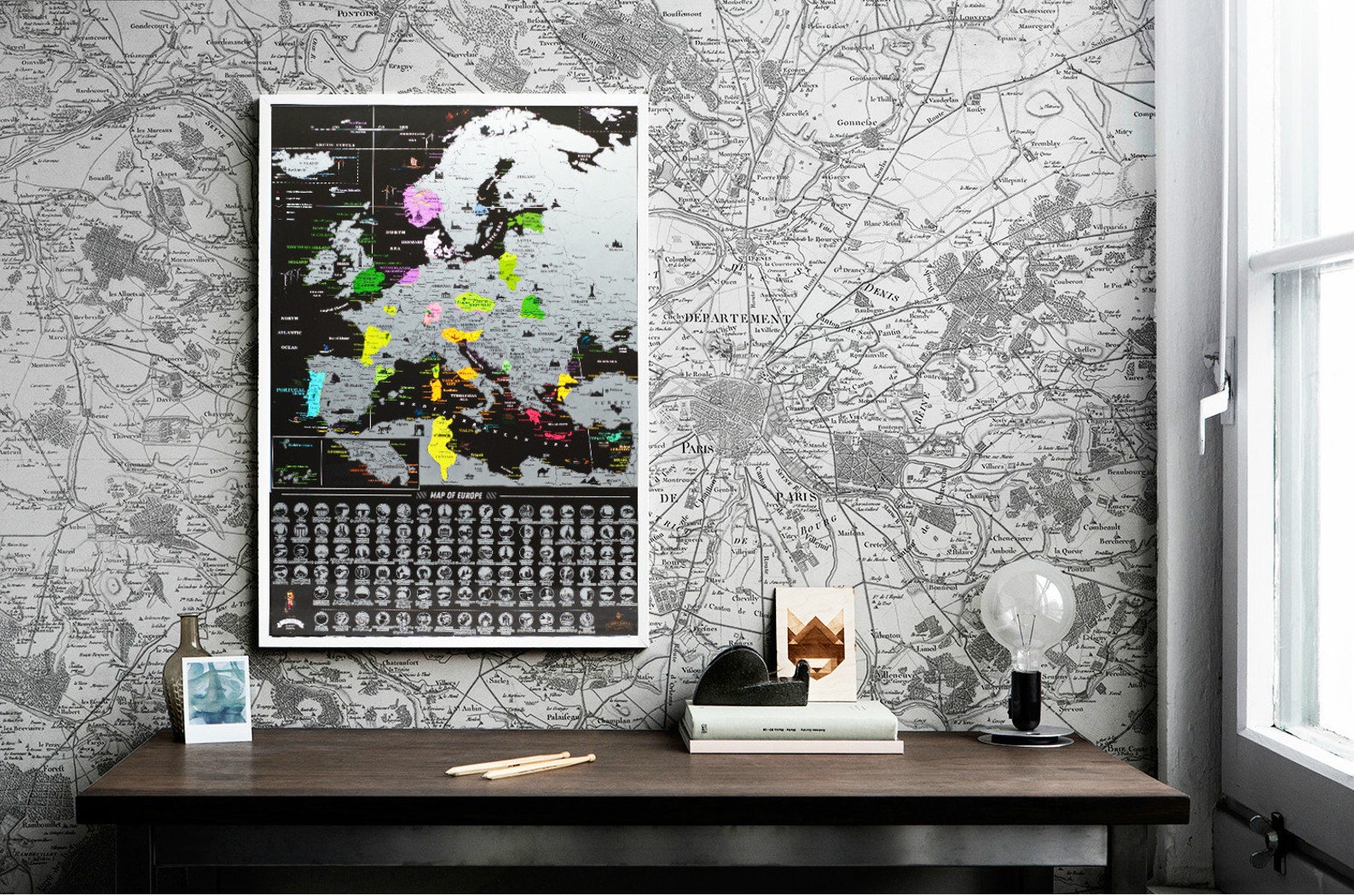 Scratch Off Europe Map Poster Europe Travel Map with Push | Etsy