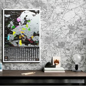 Scratch off Europe Map Poster - Europe Travel Map With Push Pins ...