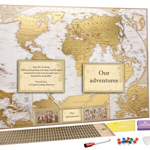 Xmas Map Gifts – Christmas Gift – World Map Wall Poster With Push Pins ...