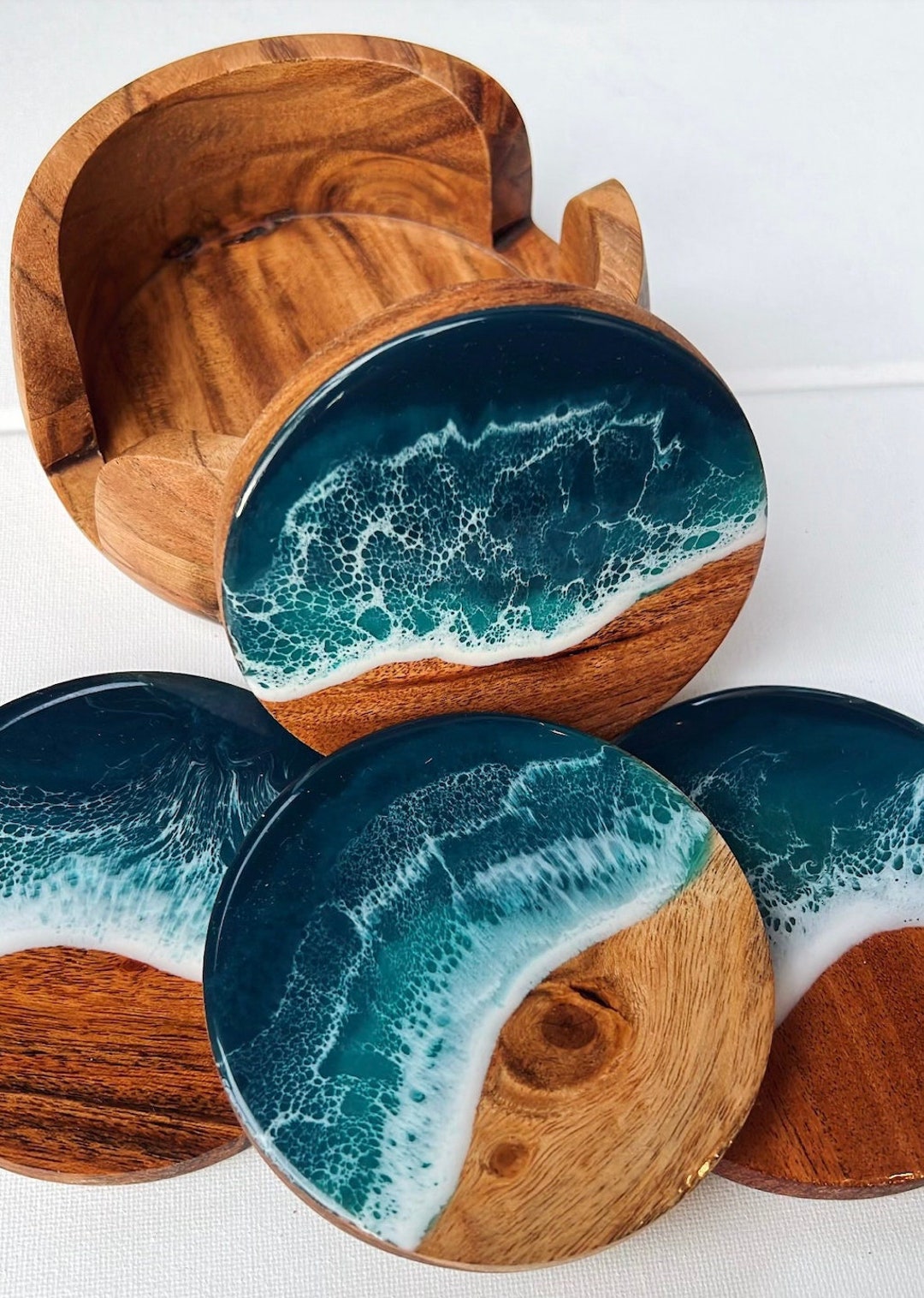 Coastal Coasters - Resin Wave Art - Etsy