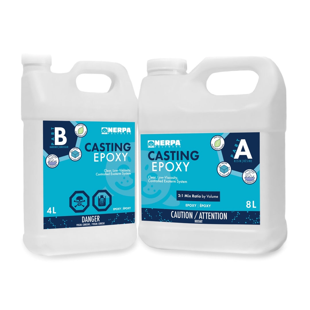 Nerpa Polymers Casting Epoxy Resin for 1-2" Pours - Low Viscosity, Fast ...