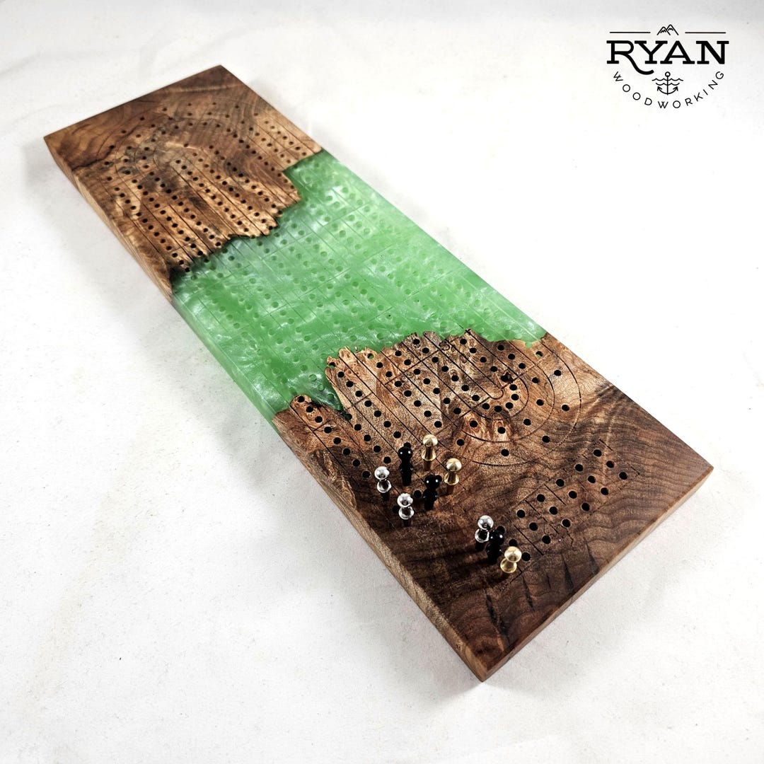 Premium Handmade Cribbage Board Made From Maple Burl and Pistachio ...
