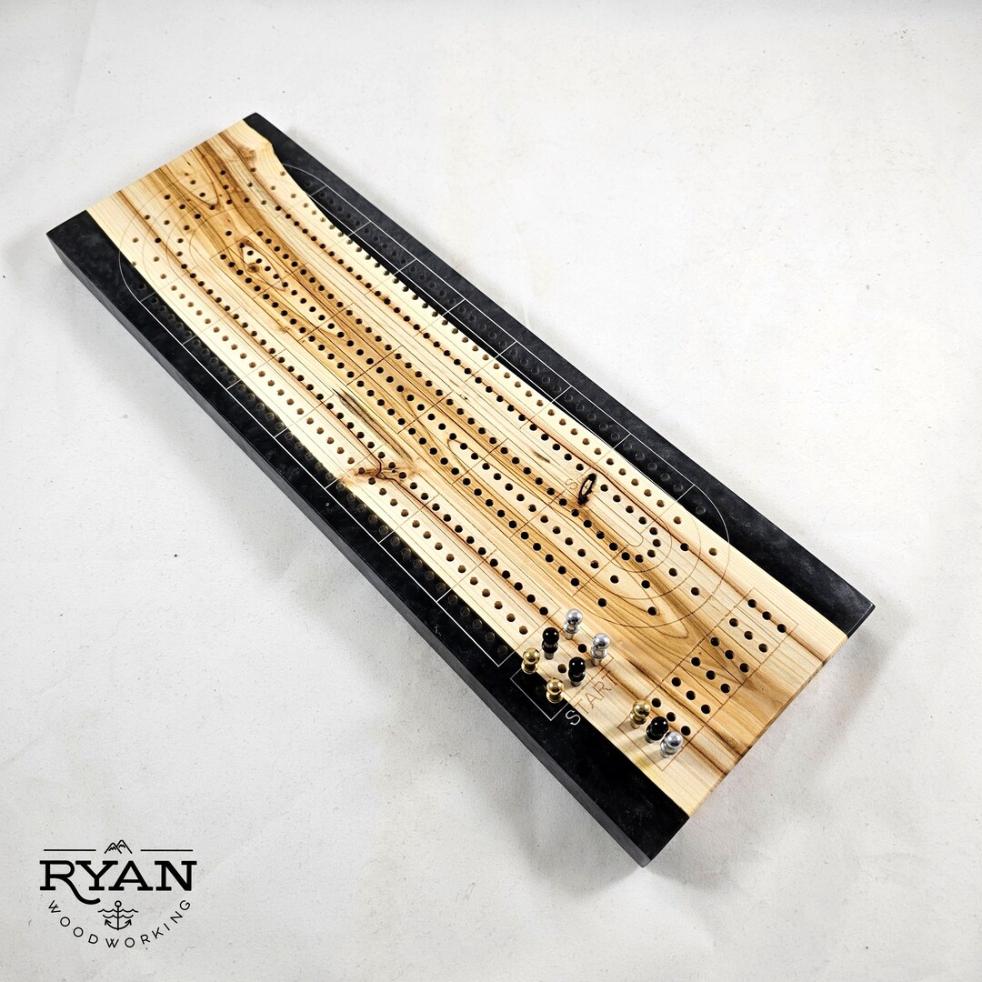 Handmade Cribbage Board Made From Live Edge Olivewood and - Etsy