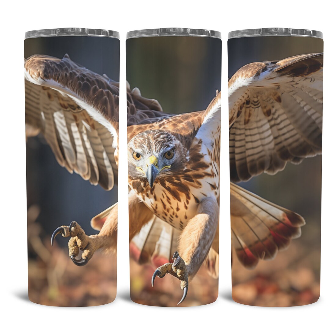 Red Tailed Hawk Coming in for Landing Stainless Hot Cold Tumbler - Bird ...