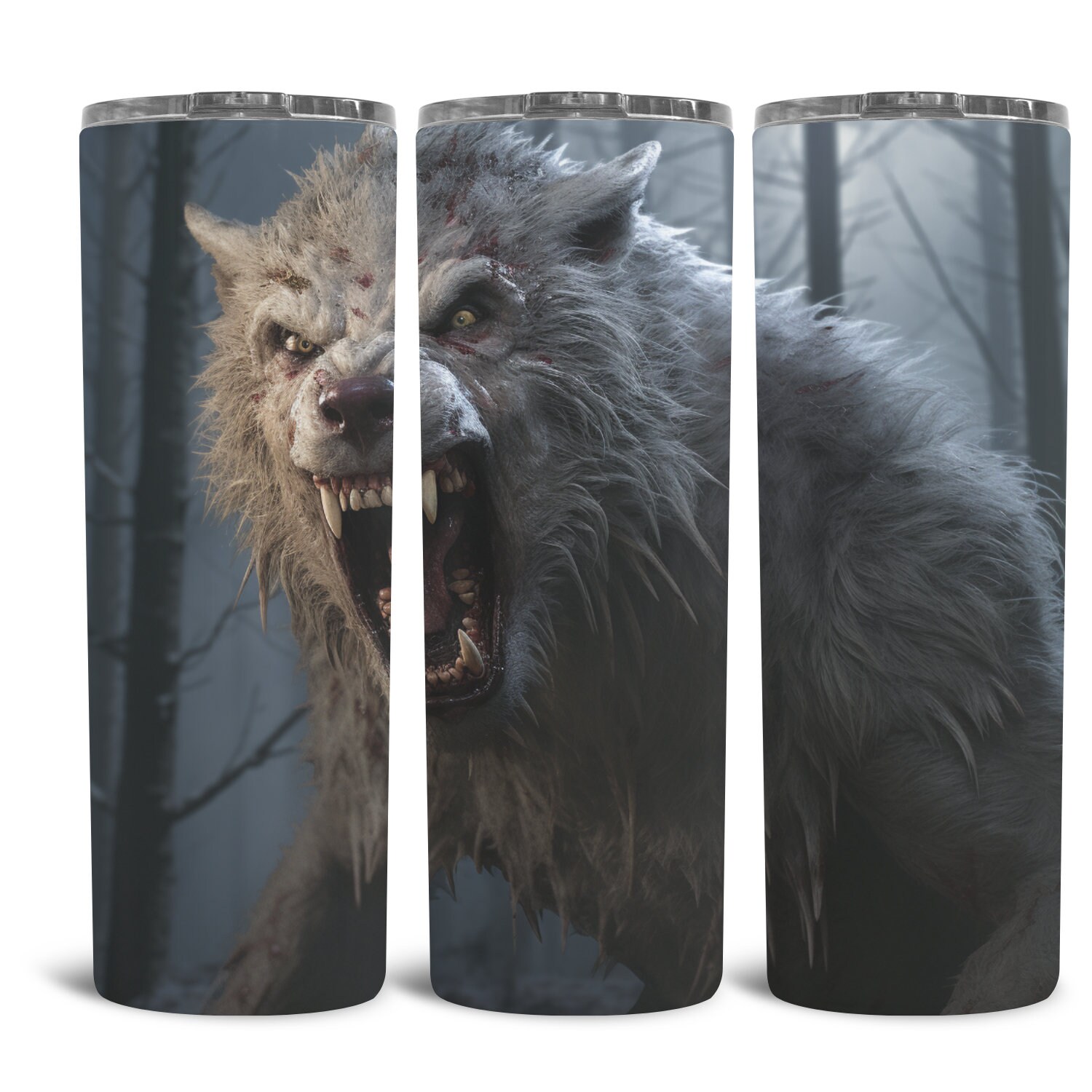 Horrifying Werewolf Stainless Steel Hot or Cold Tumbler Halloween ...