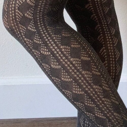 Basic Stripe Pointelle Waist Tights Pantyhose Gift for Her | Etsy