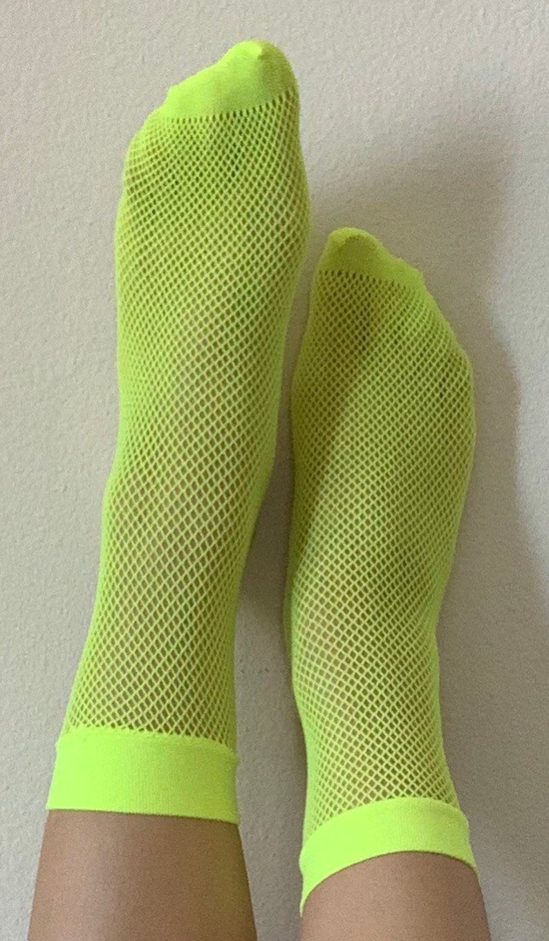 NEW Neon Color Women's Fishnet Ankle Socks Crew Anklet - Etsy