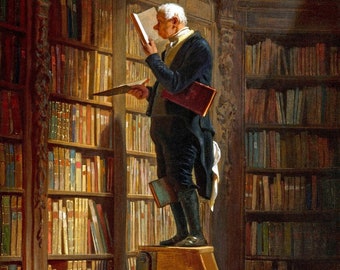 The Bookworm by Carl Spitzweg ART PRINT - Etsy