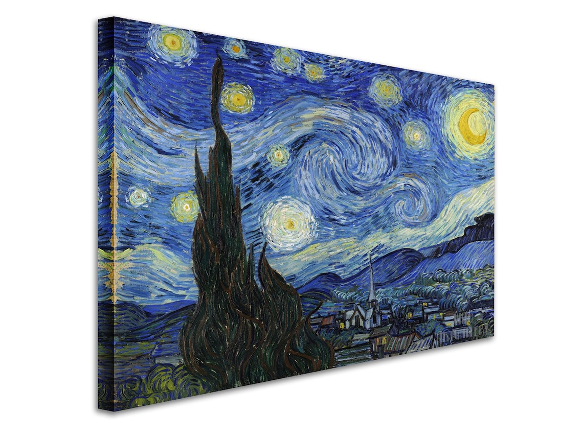 Vincent Van Gogh : Starry Night (1889) Canvas Gallery Wrapped or Framed ...