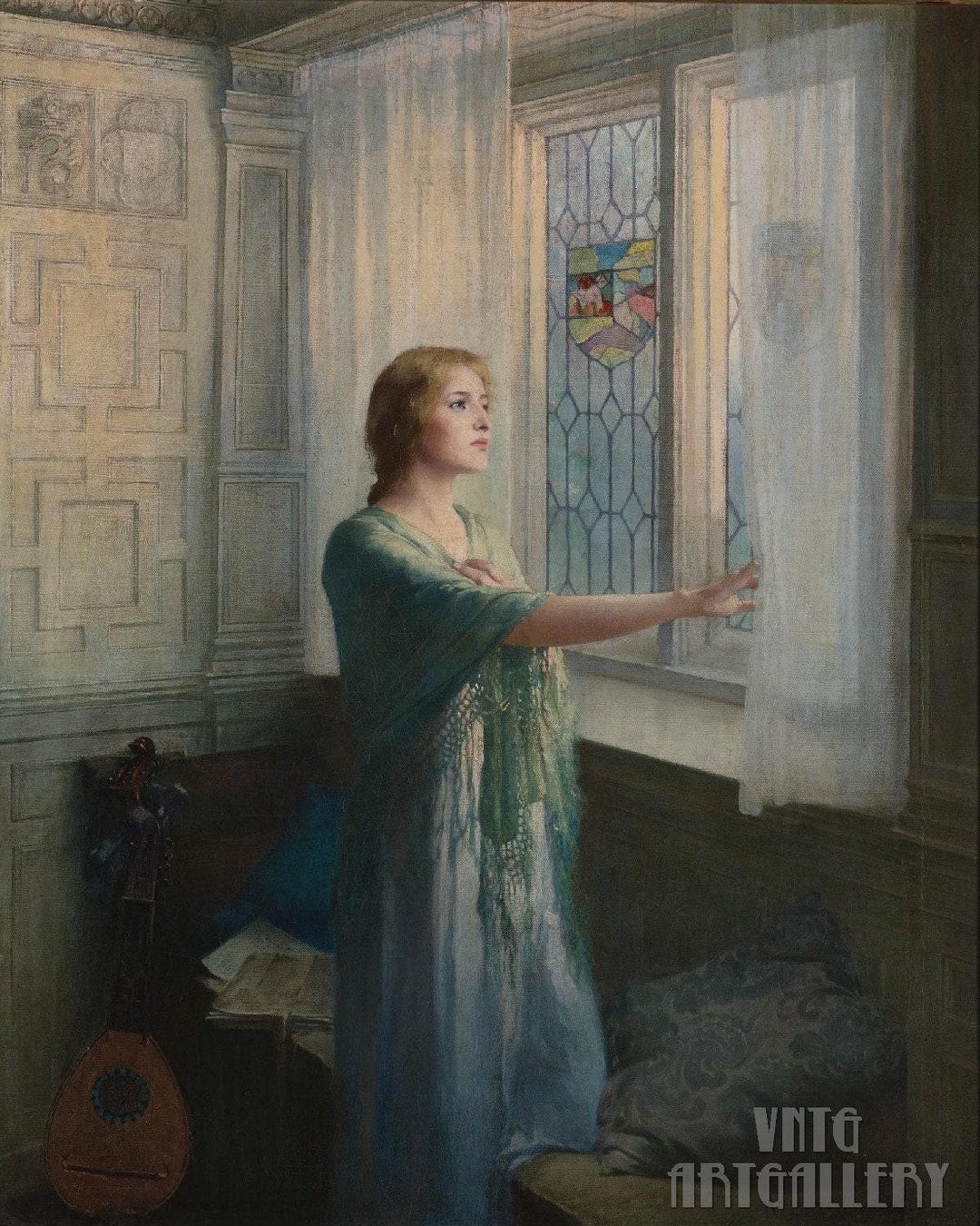 William Ladd Taylor : Awaiting His Return (1899) Canvas Gallery Wrapped ...