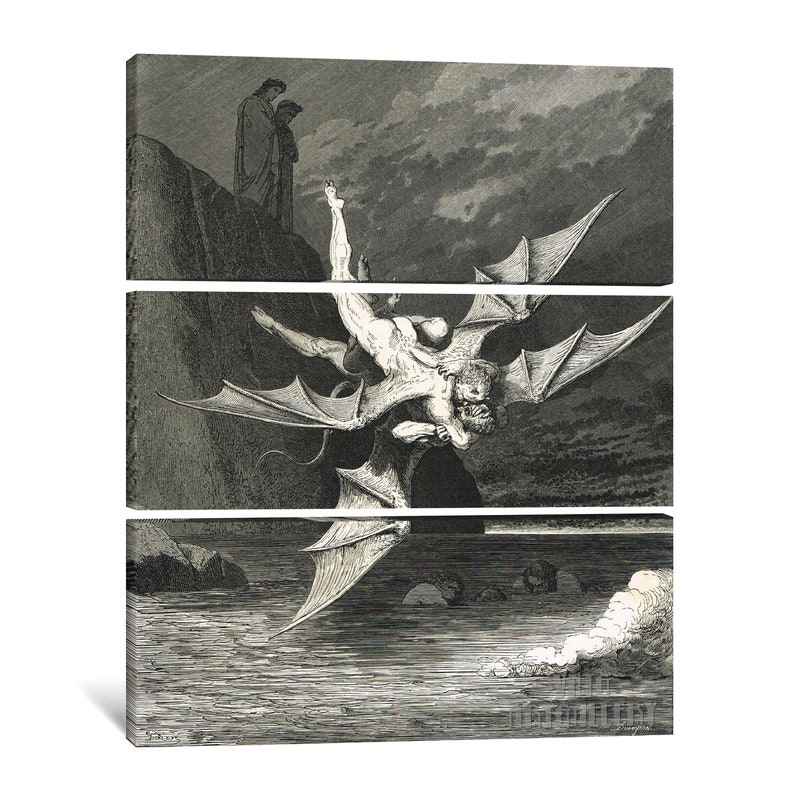Gustave Doré : Alichino and Calcabrina Fighting Over the Pitch - Etsy
