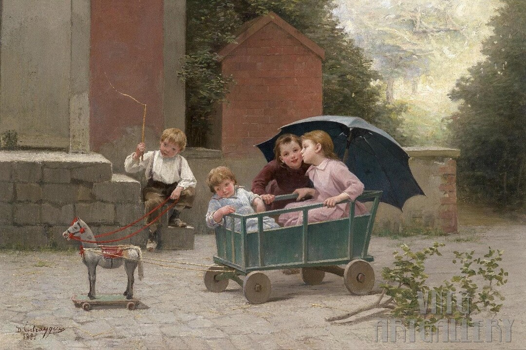Charles Bertrand D'entraygues : the Little Draught Horse (1888) Canvas ...