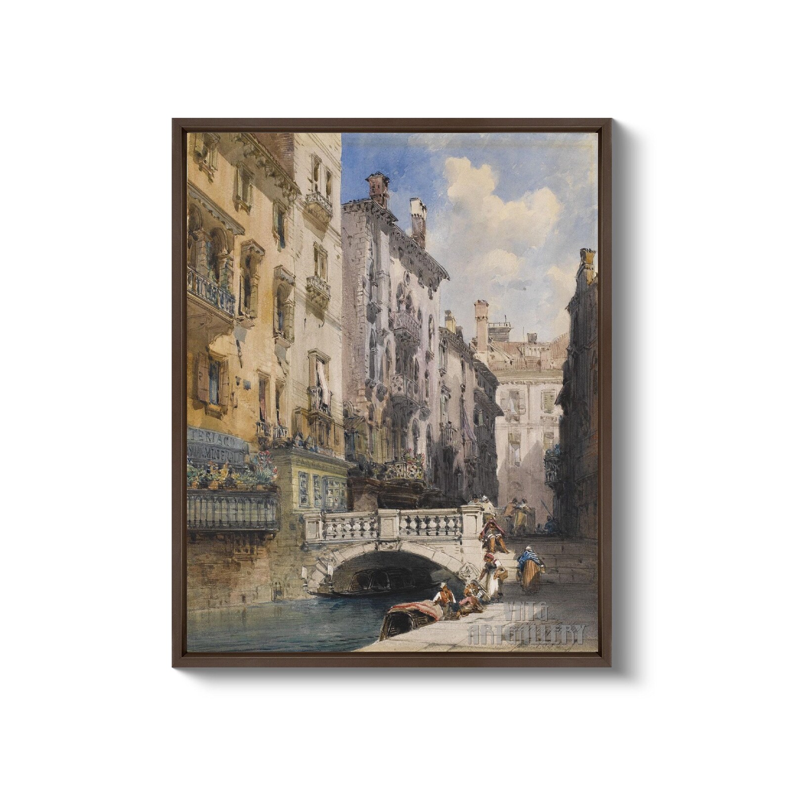 William Callow : Canal Barataria, Venice (1885) Canvas Gallery Wrapped ...