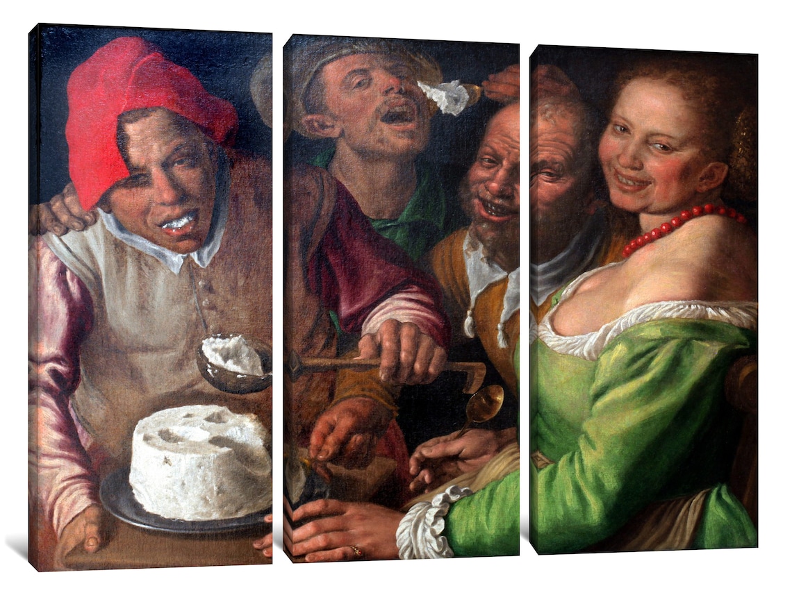 Vincenzo Campi : the Ricotta Eaters 1585 Canvas Gallery - Etsy