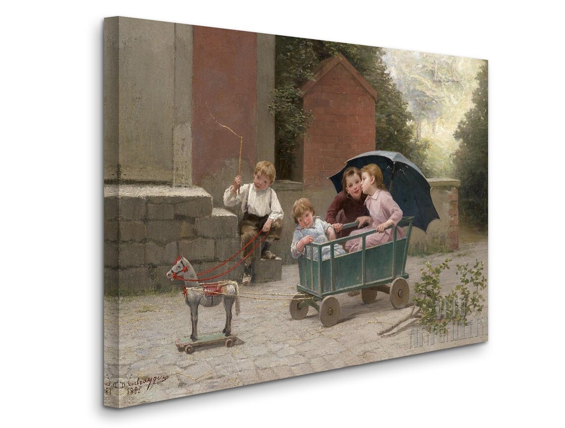 Charles Bertrand D'entraygues : the Little Draught Horse (1888) Canvas ...