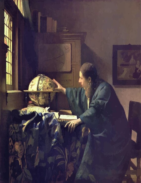 Johannes Vermeer : the Astronomer 1668 Canvas Gallery | Etsy