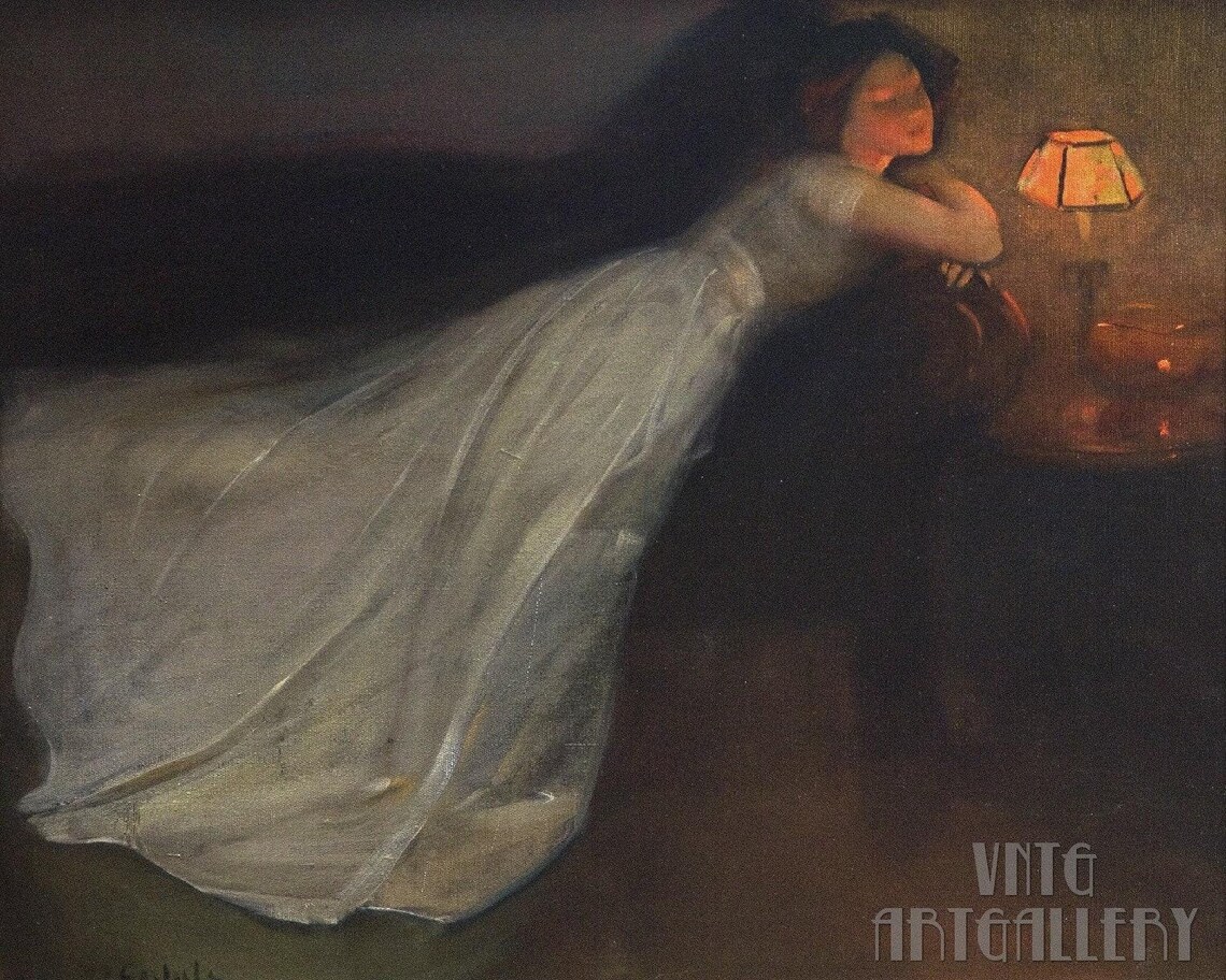 Florence Emily Carlyle : the Moth (c.1910) Canvas Gallery Wrapped or ...