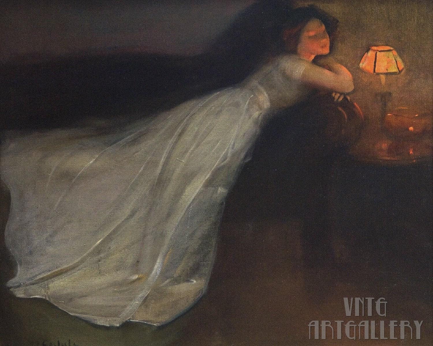 Florence Emily Carlyle : the Moth (c.1910) Canvas Gallery Wrapped or ...