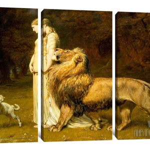 Briton Rivière : Una and the Lion 1880 Gallery Wrapped or Framed Giclee ...