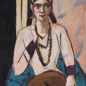 Max Beckmann : Quappi in Pink Jumper (1934) Canvas Gallery Wrapped ...