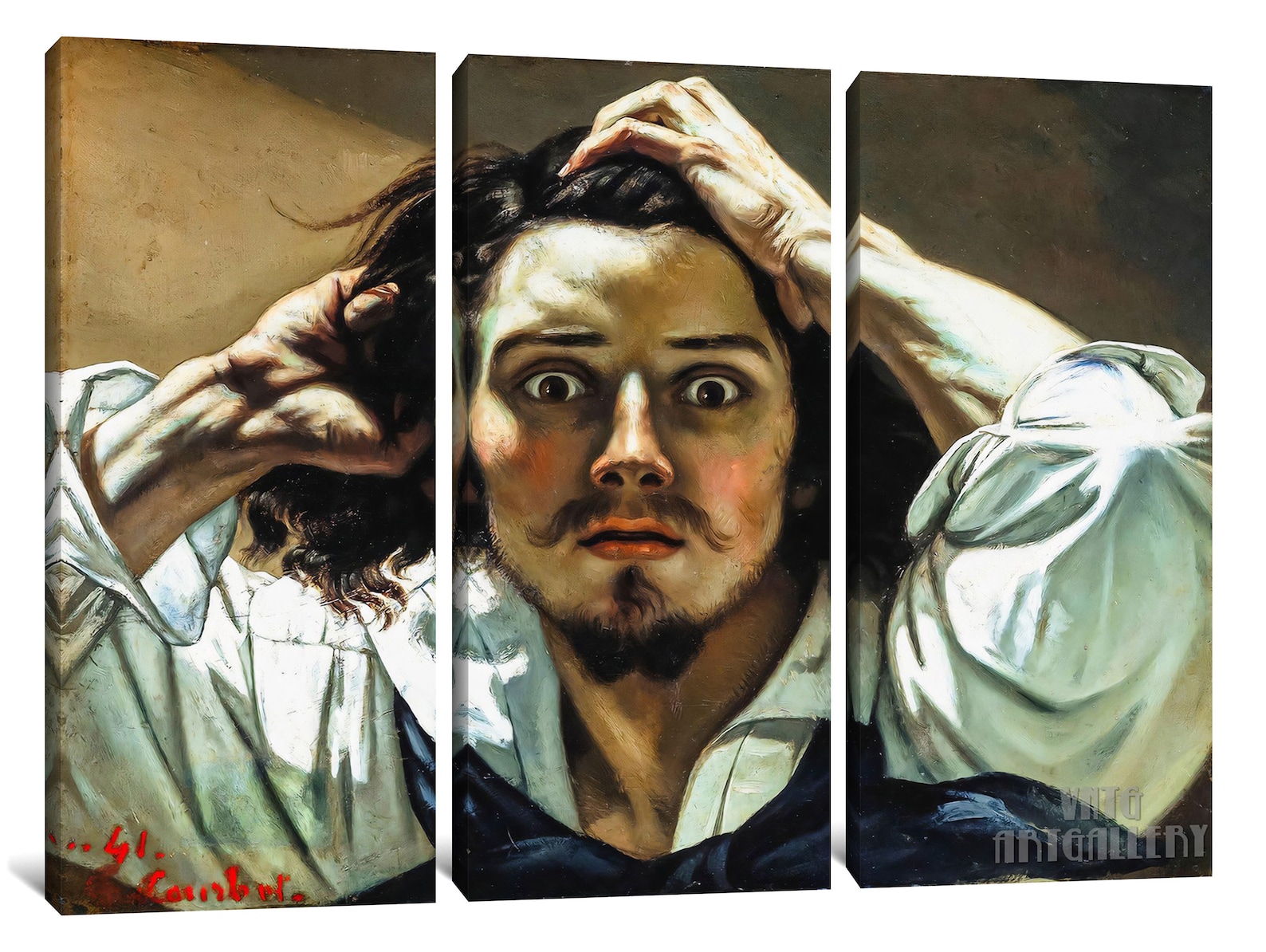 Gustave Courbet : the Desperate Man (1844) Canvas Gallery Wrapped or ...