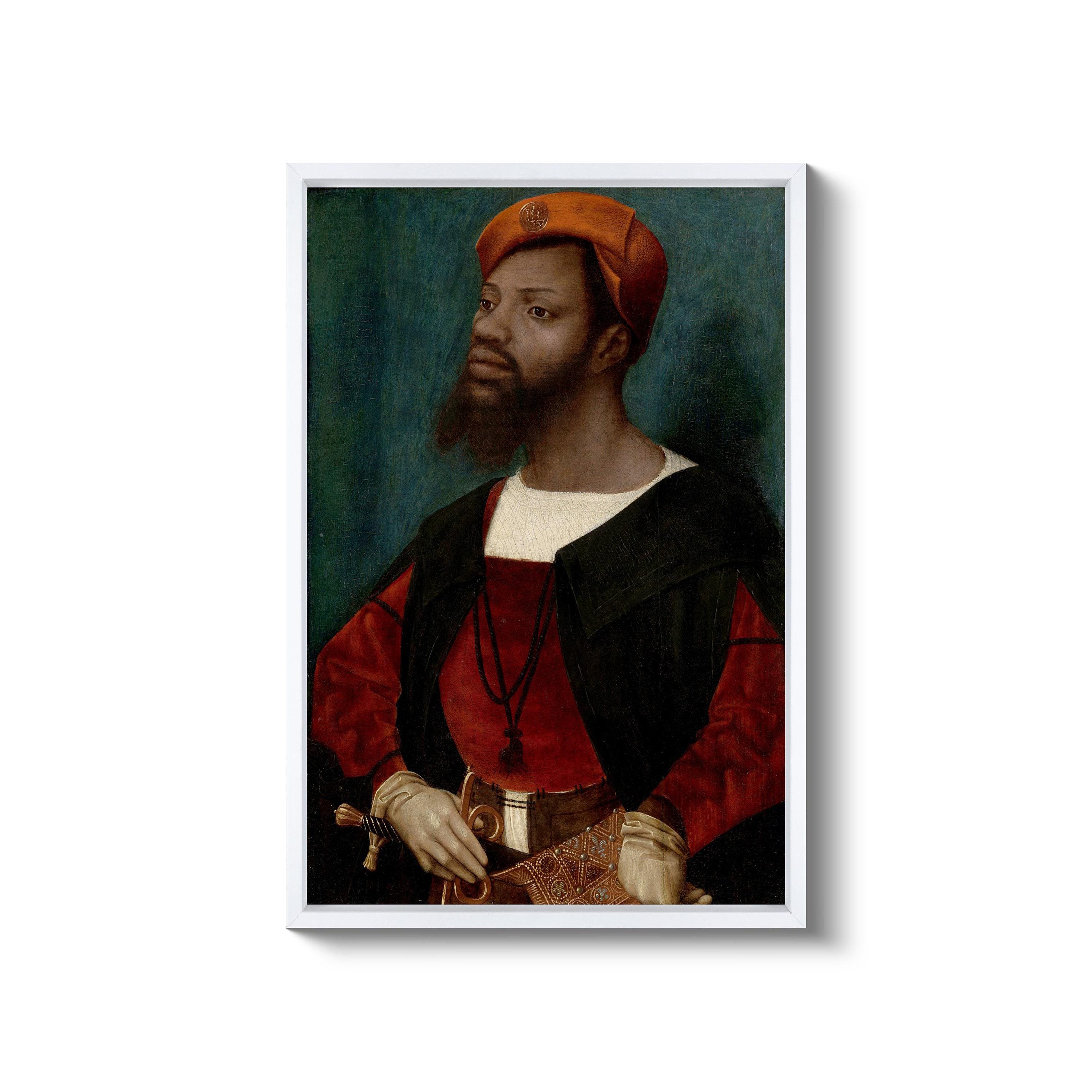 Jan Mostaert : Portrait of an African Man (1525) Canvas Gallery Wrapped ...