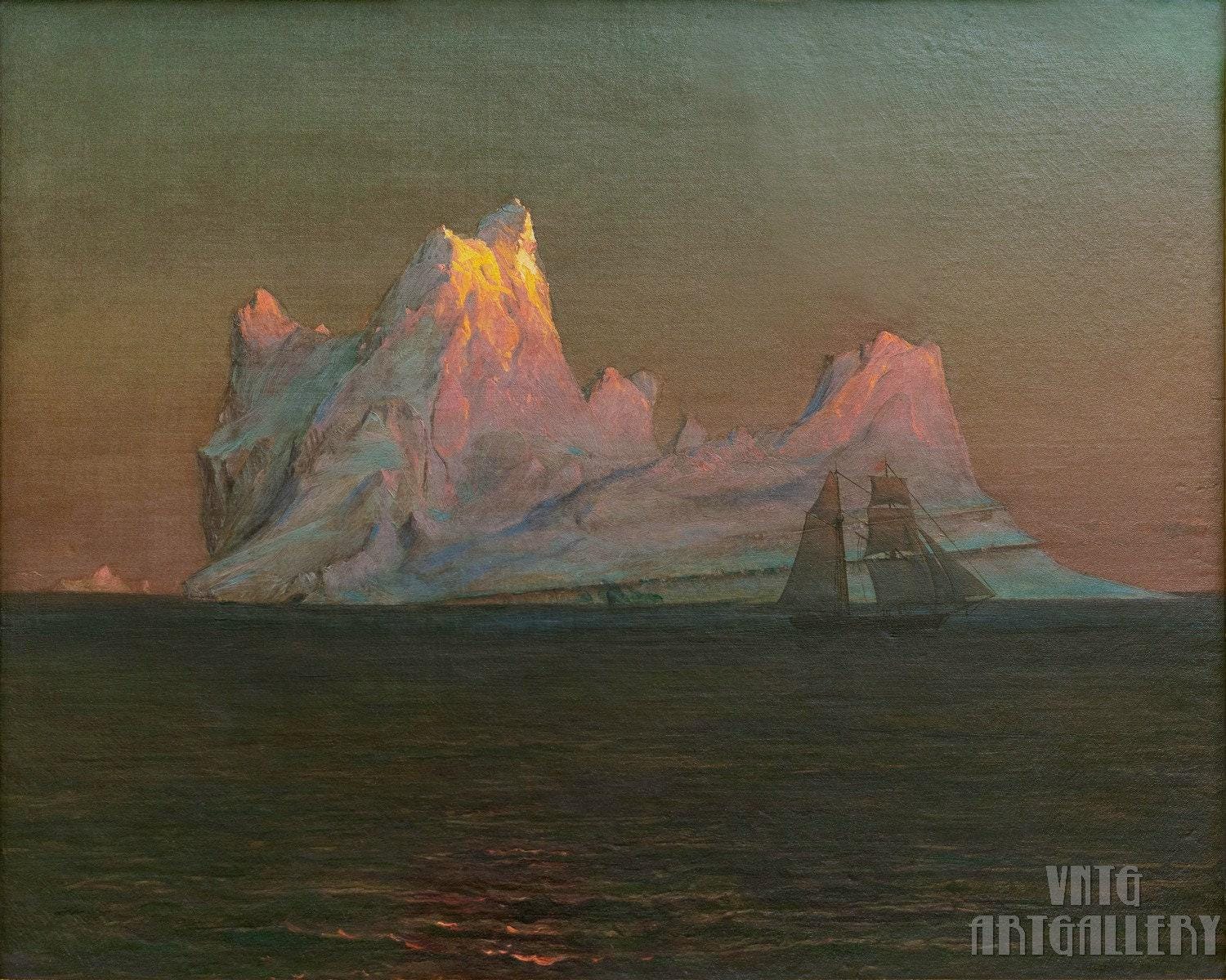 Frederic Edwin Church : the Iceberg (1875) Canvas Gallery Wrapped or ...