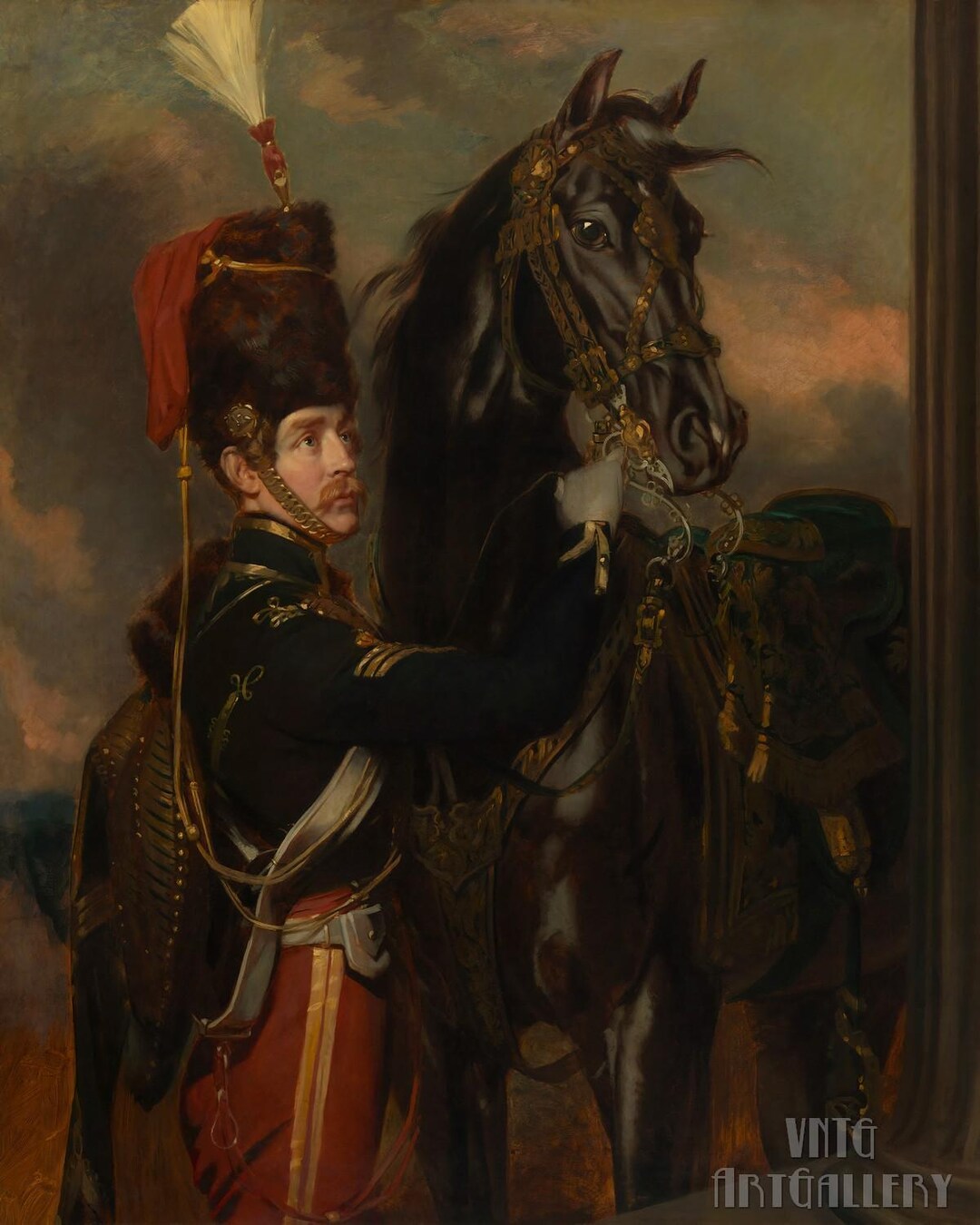 John Lucas - Mercury With a Sergeant 11th Hussars (1807) Canvas Gallery ...