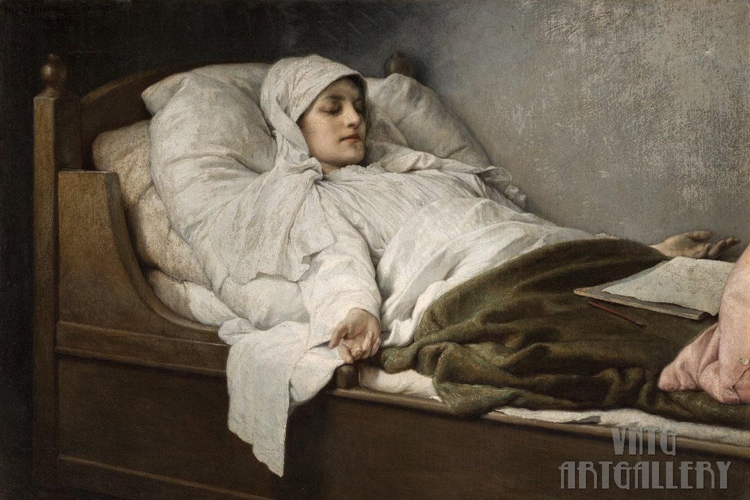 Gabriel Max : the Seeress of Prevorst in a Trance 1892 Gallery Wrapped ...