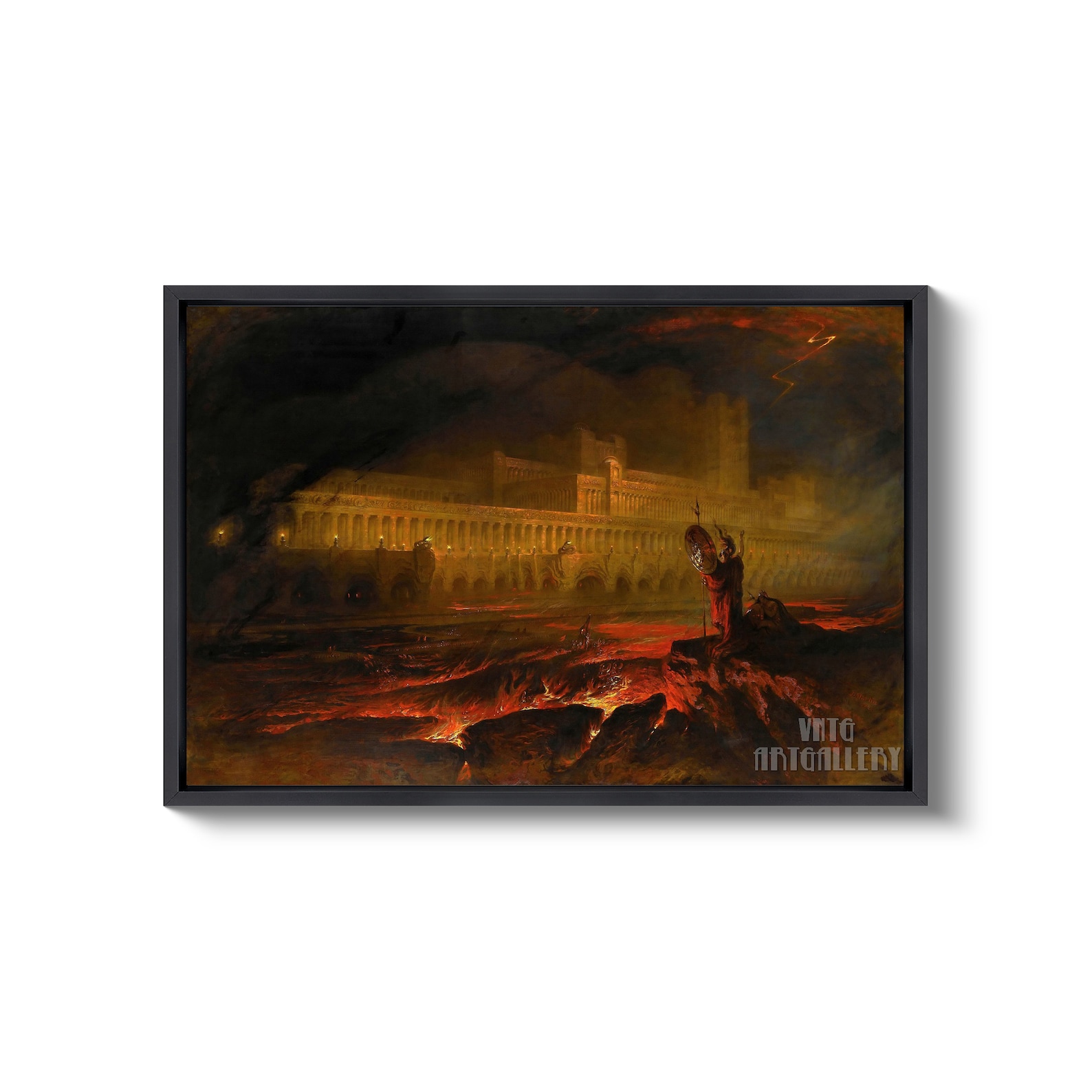 John Martin : Pandemonium Louvre 1841 Canvas Gallery Wrapped - Etsy