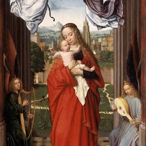 Gerard David : Virgin and Child With Four Angels 1510 Canvas Gallery ...