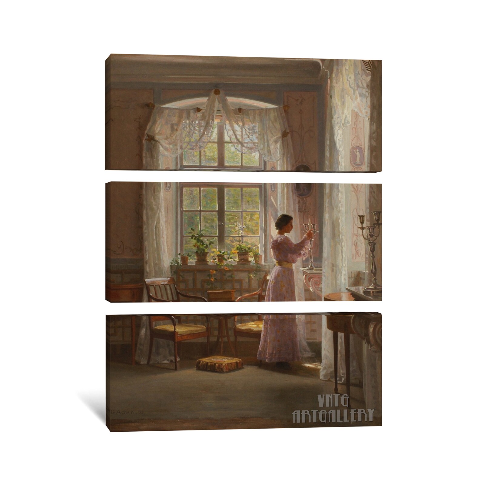 Georg Achen : Interior Liselund Castle 1903 Canvas Gallery - Etsy