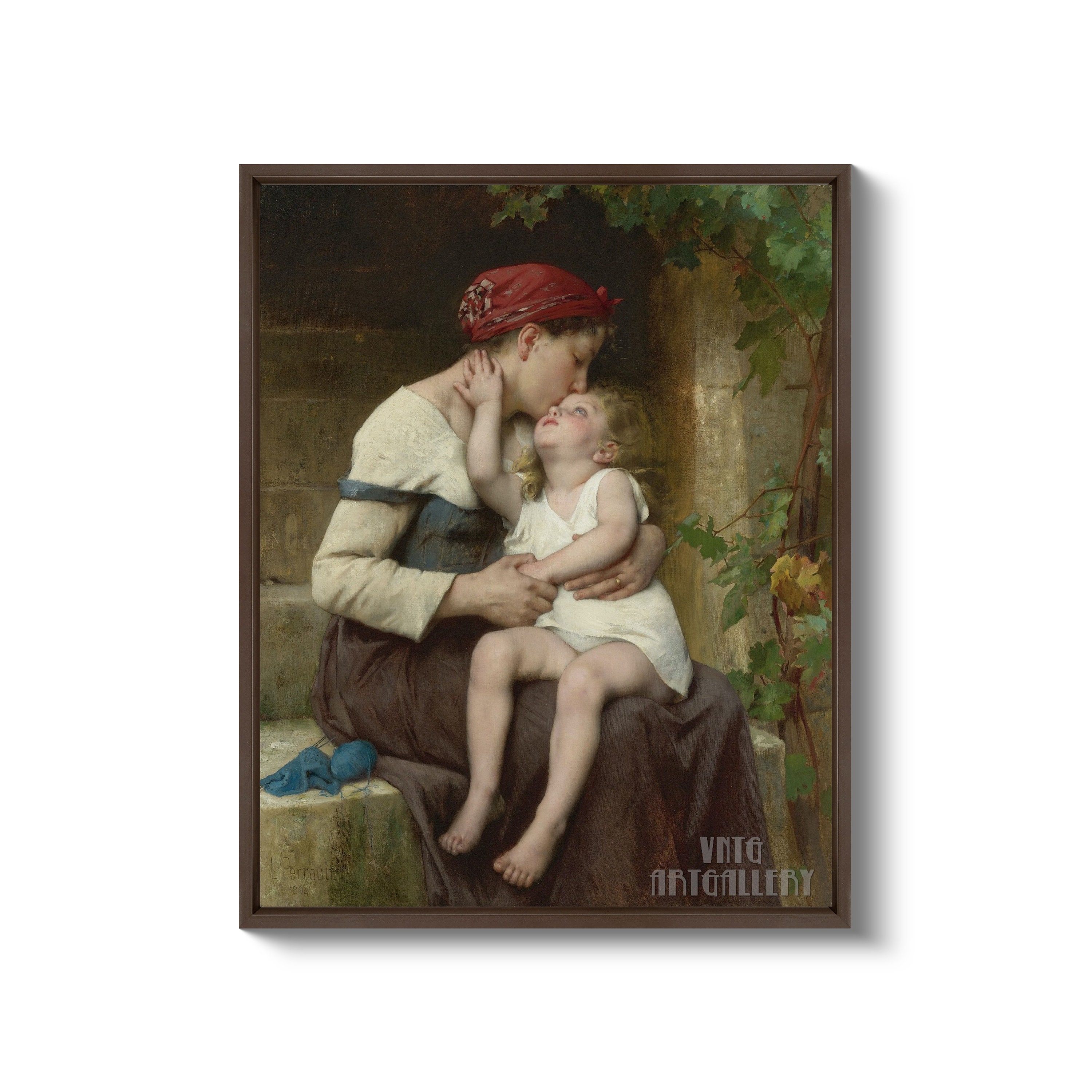Léon Bazille Perrault : Mother With Child (1894) Gallery Wrapped or ...
