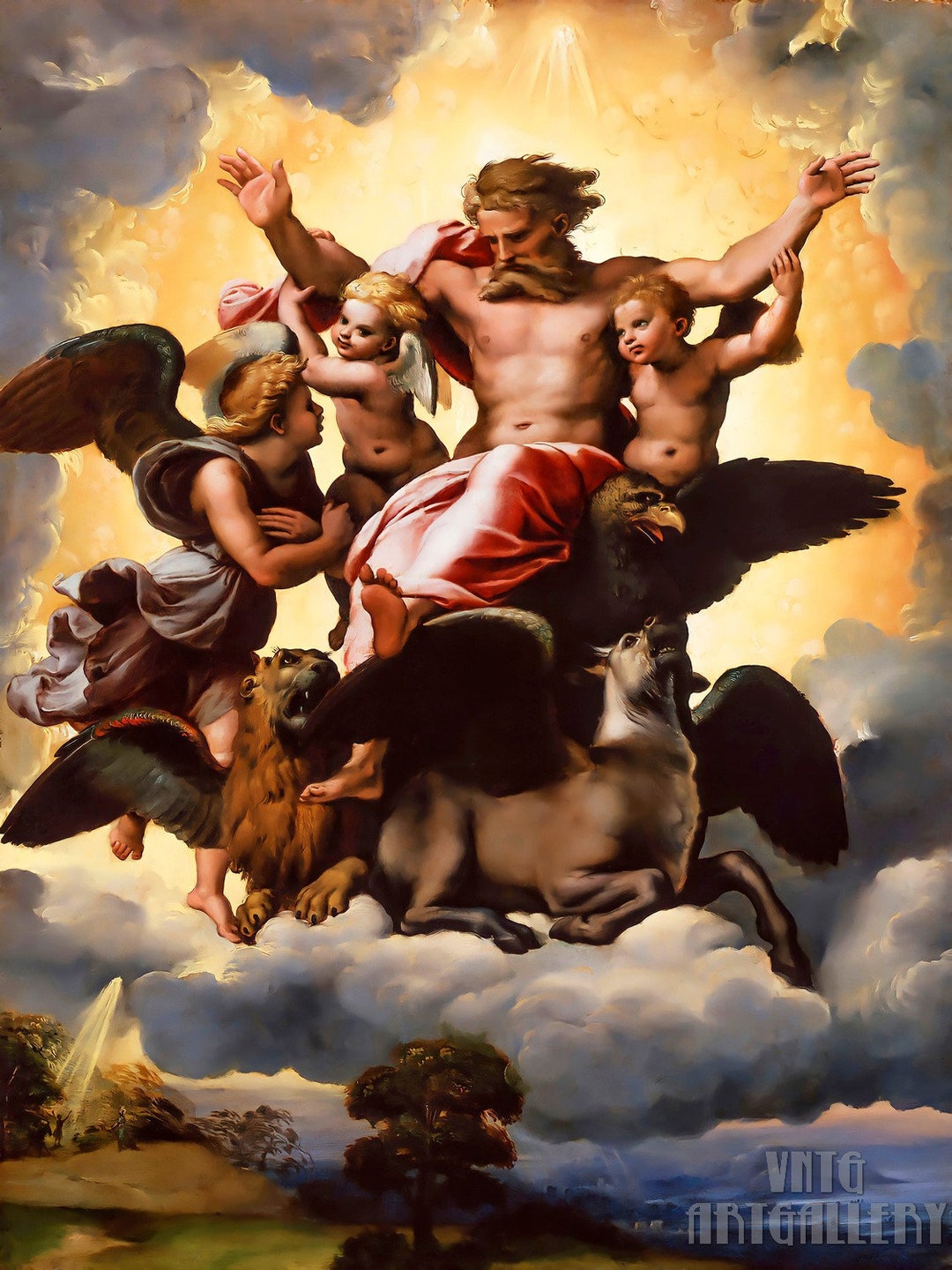 Raphael : Ezekiel's Vision 1767 Canvas Gallery Wrapped or Framed Giclee ...
