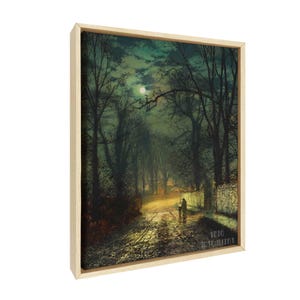 John Atkinson Grimshaw : A Moonlit Lane 1874 Canvas Gallery Wrapped or ...